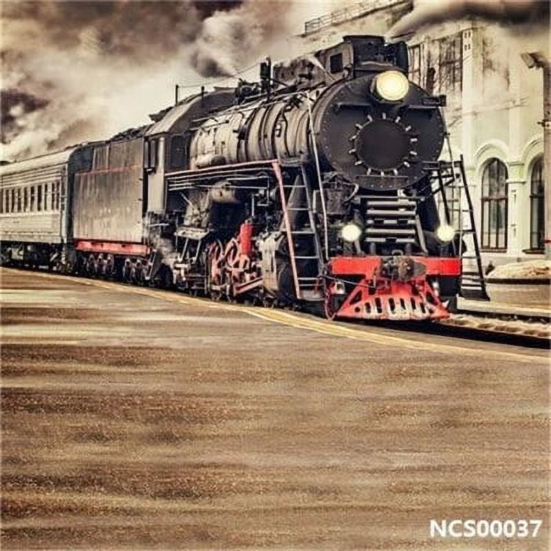 Laeacco Old Steam Locomotive Smoking Natural Scenery Photographic ...