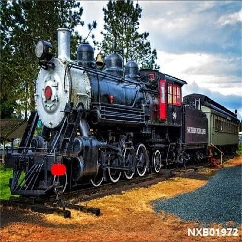 Laeacco Old Steam Locomotive Smoking Natural Scenery Photographic ...