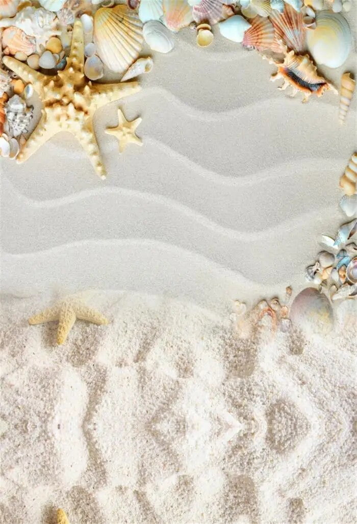 Laeacco Photo Background Summer Seaside BeachSunshine Shell Scene Baby ...