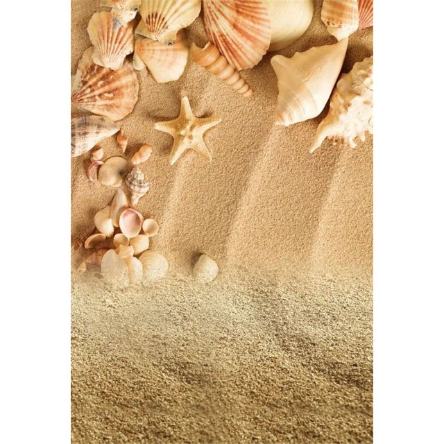 Laeacco Photo Background Summer Seaside BeachSunshine Shell Scene Baby ...