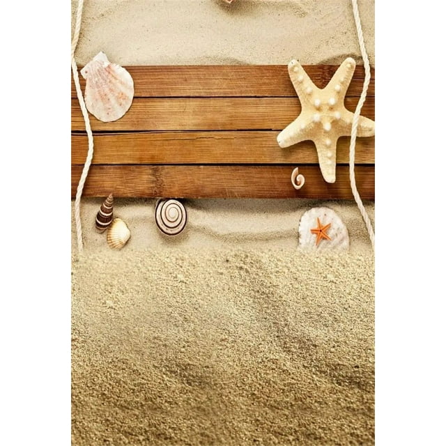 Laeacco Photo Background Summer Seaside BeachSunshine Shell Scene Baby ...