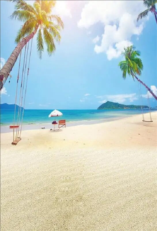 Laeacco Photo Background Summer Seaside BeachSunshine Shell Scene Baby ...