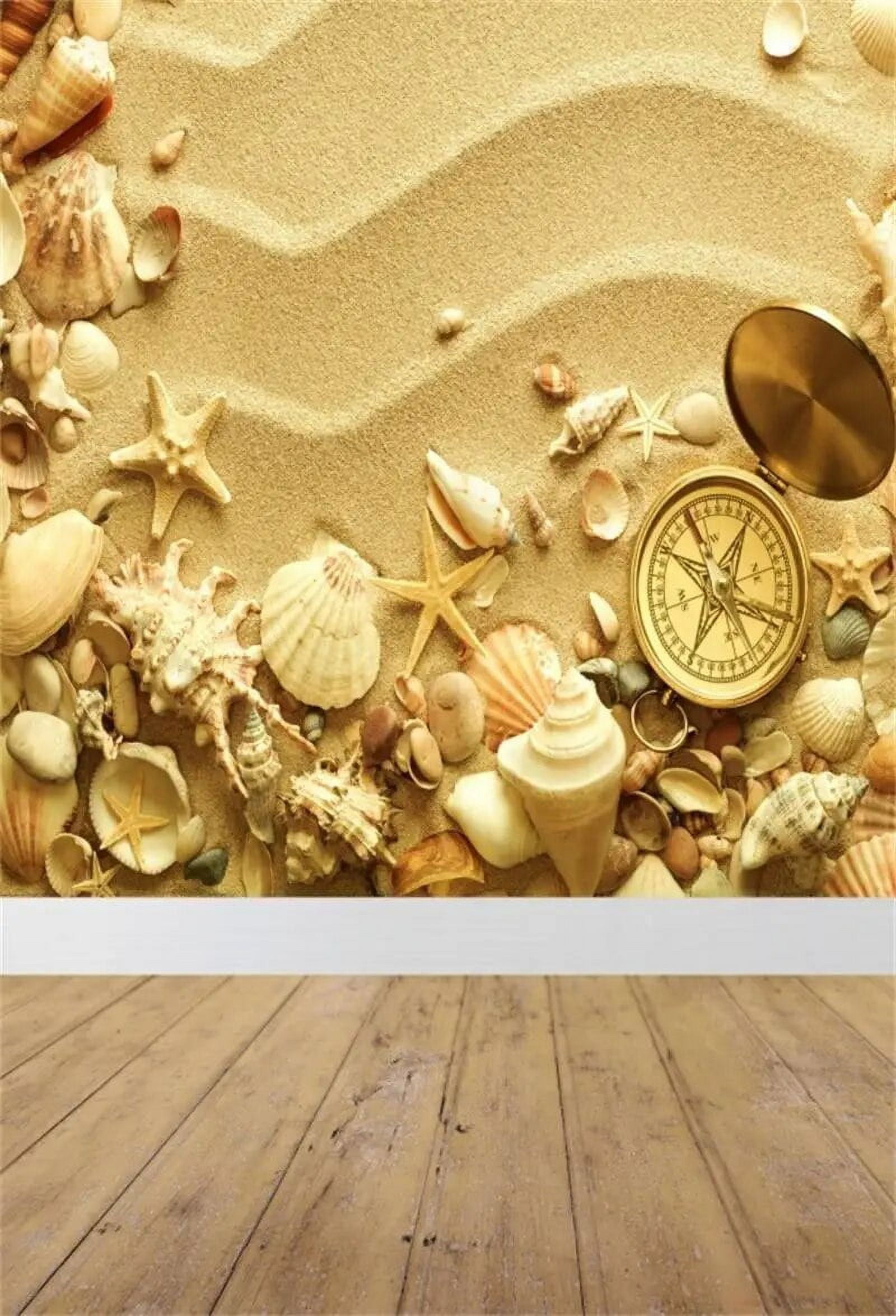 Laeacco Photo Background Summer Seaside BeachSunshine Shell Scene Baby ...