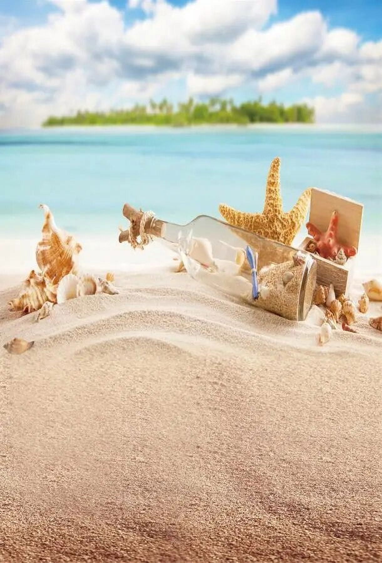 Laeacco Photo Background Summer Seaside BeachSunshine Shell Scene Baby ...