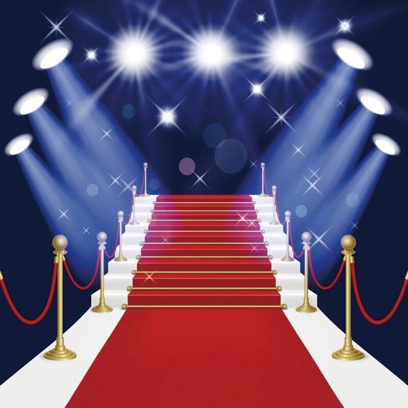 Laeacco Red Carpet Curtain Backdrop For Photography Theme Party ...