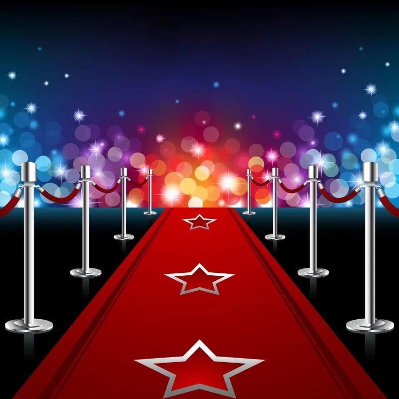 Laeacco Red Carpet Curtain Backdrop For Photography Theme Party ...
