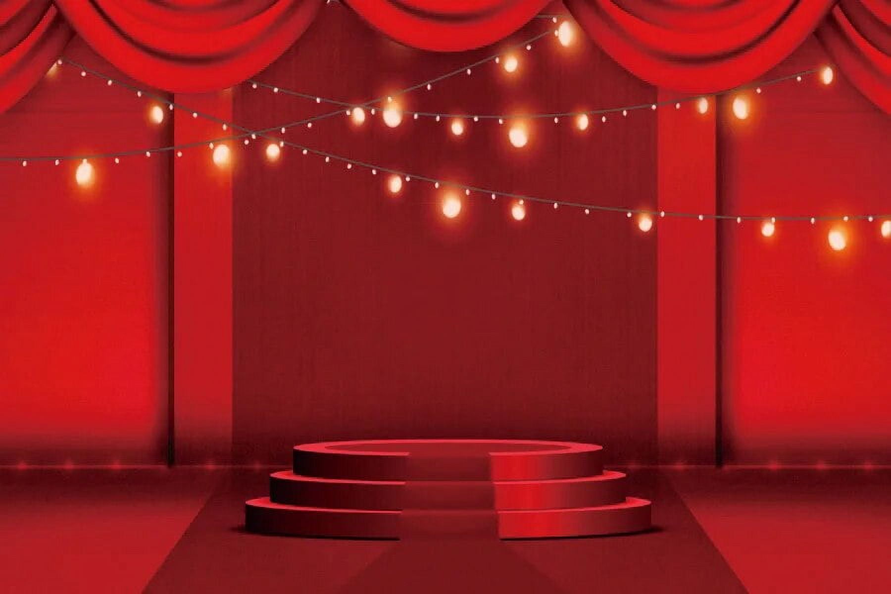Laeacco Red Curtain Stage Light Circus Tent Baby Birthday Party ...