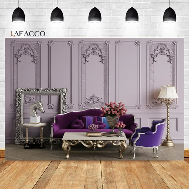 Laeacco Retro European Style Wall Backdrop Classic Nordic Royal Sofa ...