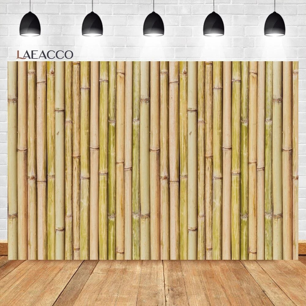 Laeacco Rustic Bamboo Plank Fence Wood Texture Photography Backdrop Old ...