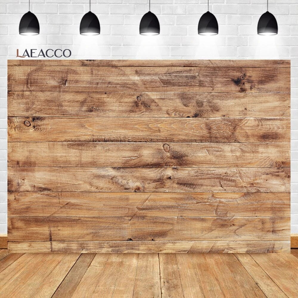 Laeacco Rustic Texture Brown Wood Photography Backdrop Vintage Seamless ...