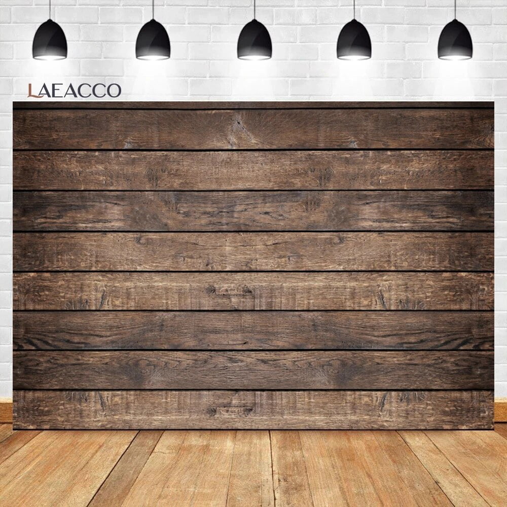 Laeacco Rustic Texture Brown Wood Photography Backdrop Vintage Seamless ...