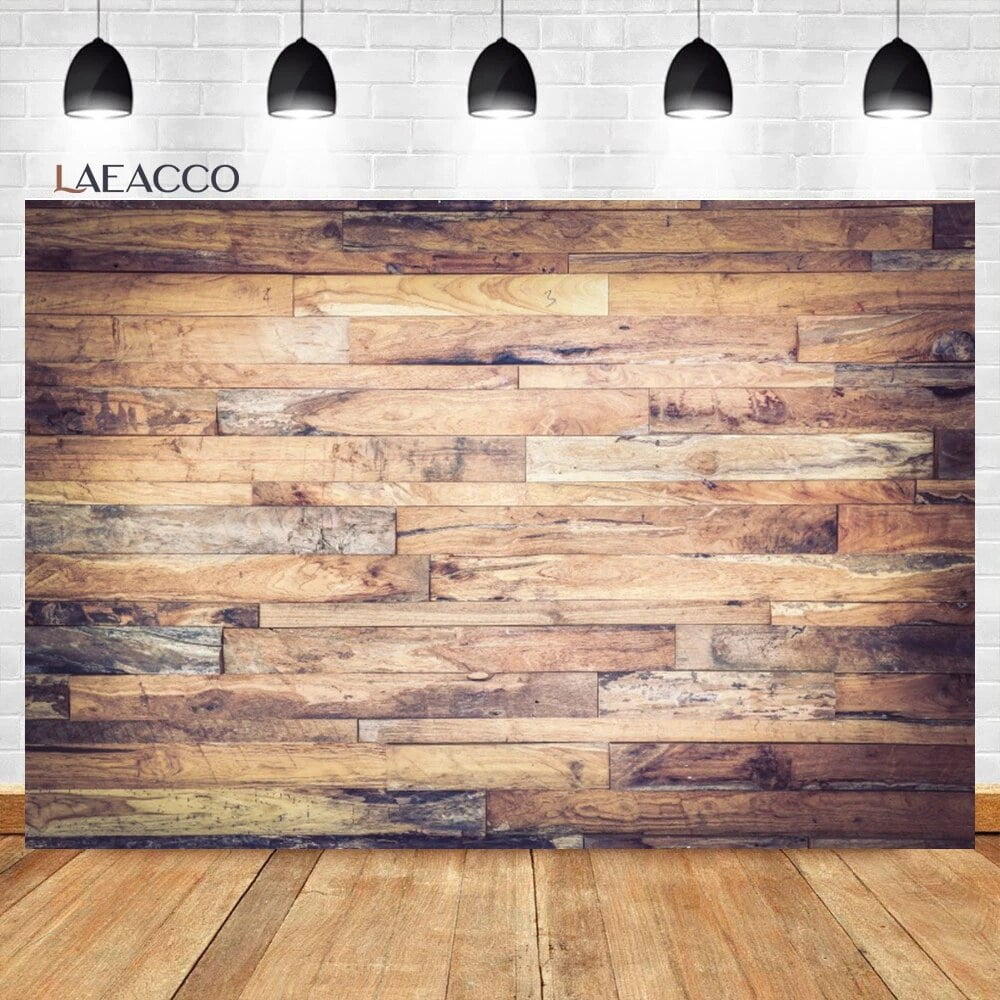 Laeacco Rustic Texture Brown Wood Photography Backdrop Vintage Seamless ...