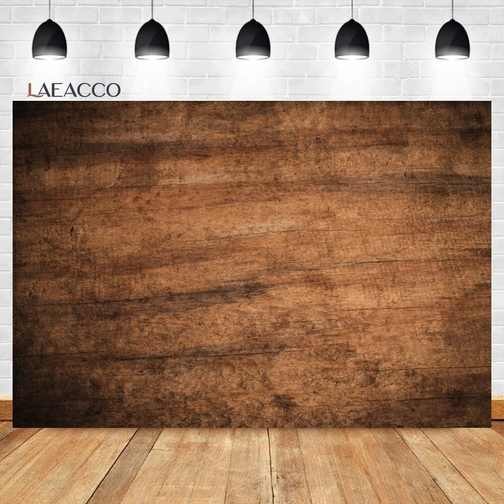 Laeacco Rustic Texture Brown Wood Photography Backdrop Vintage Seamless ...
