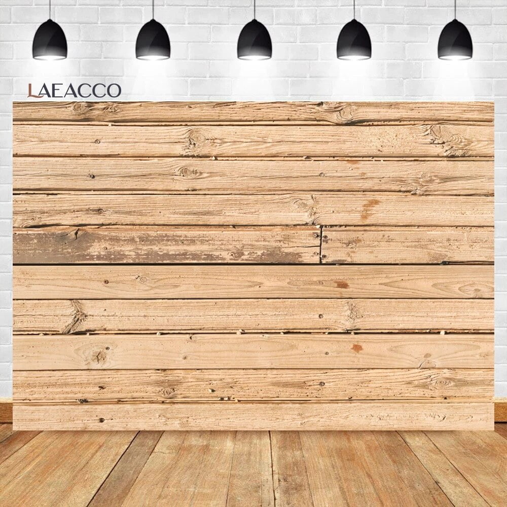 Laeacco Rustic Texture Brown Wood Photography Backdrop Vintage Seamless ...