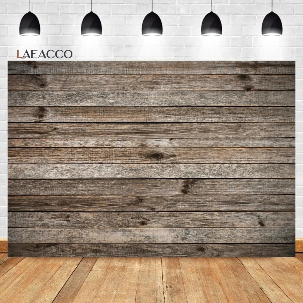 Laeacco Rustic Texture Brown Wood Photography Backdrop Vintage Seamless ...