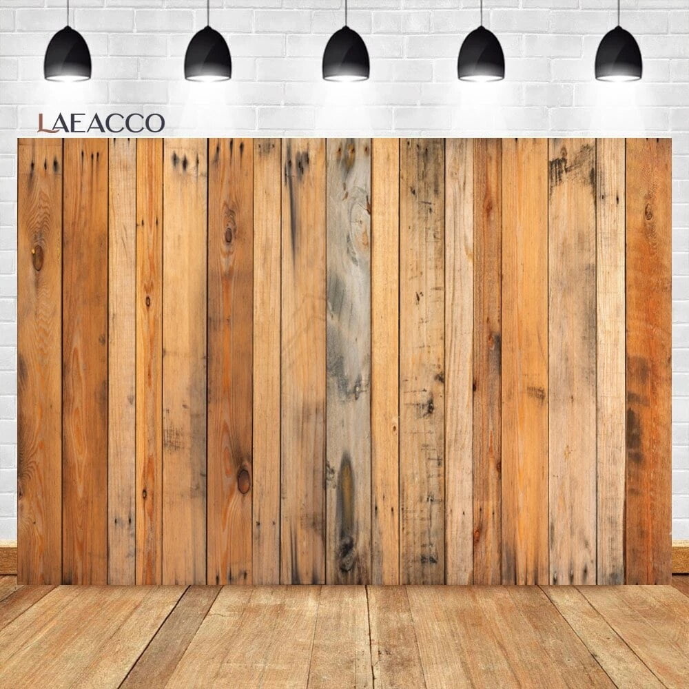 Laeacco Rustic Texture Brown Wood Photography Backdrop Vintage Seamless ...