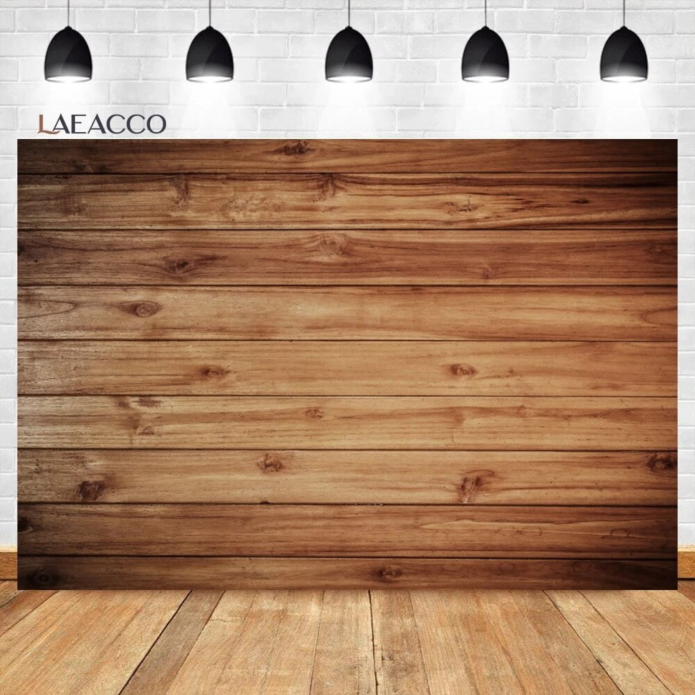 Laeacco Rustic Texture Brown Wood Photography Backdrop Vintage Seamless ...