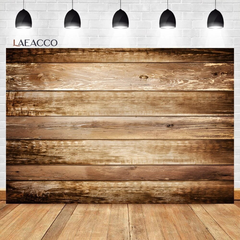 Laeacco Rustic Texture Brown Wood Photography Backdrop Vintage Seamless ...