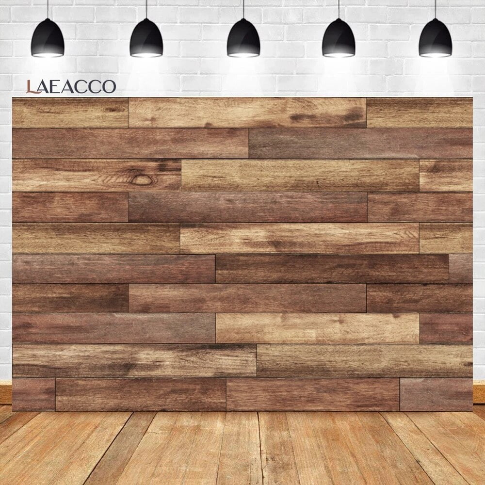 Laeacco Rustic Texture Brown Wood Photography Backdrop Vintage Seamless ...
