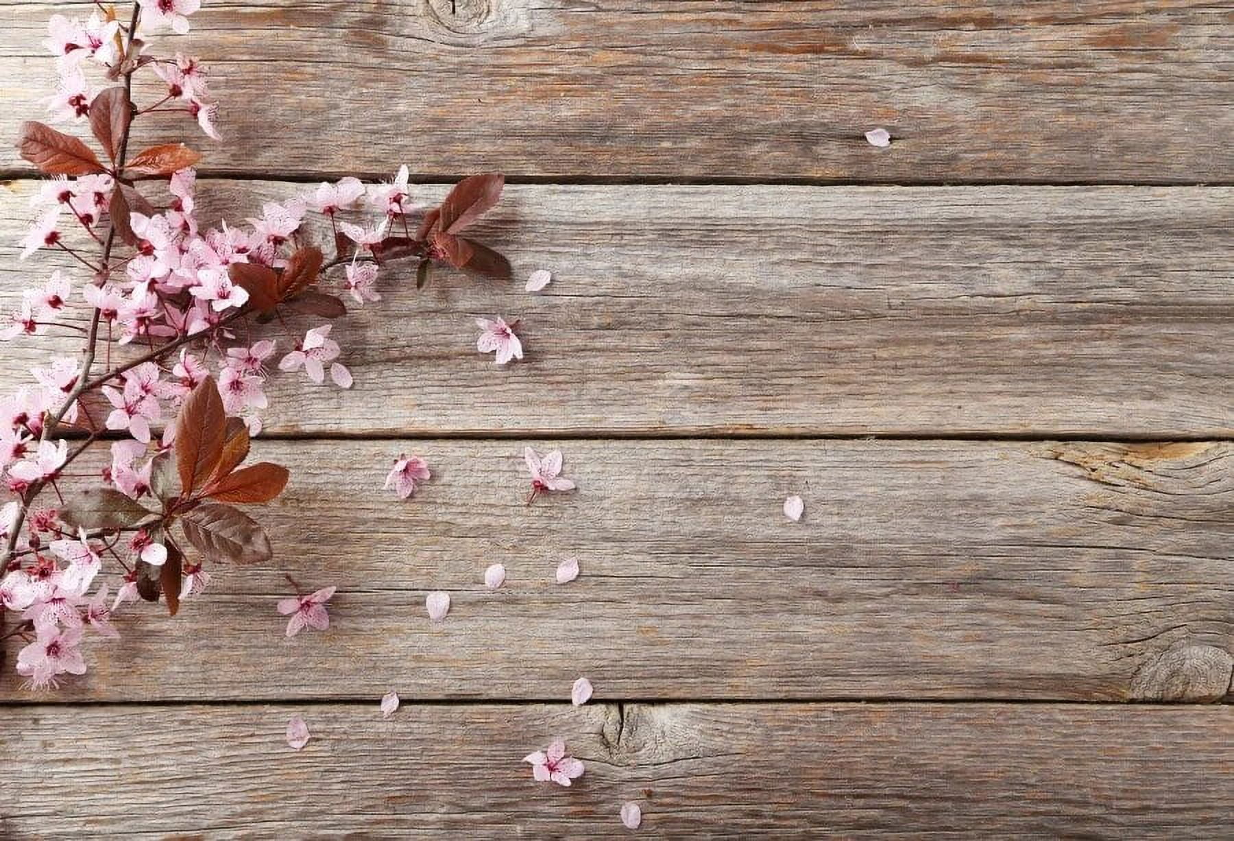 Laeacco Rustic Wood Flowers Photography Backdrop Floral Wooden Texture ...