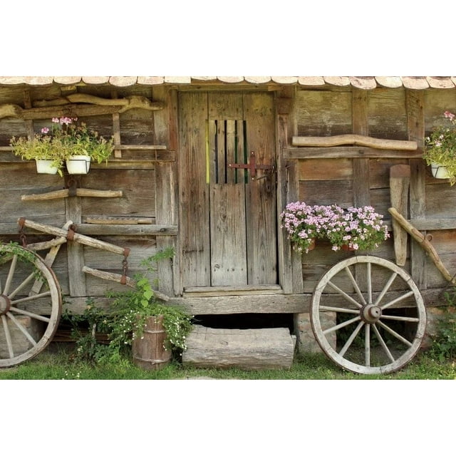 Laeacco Rustic Wood House Photocall Photography Background Spring ...