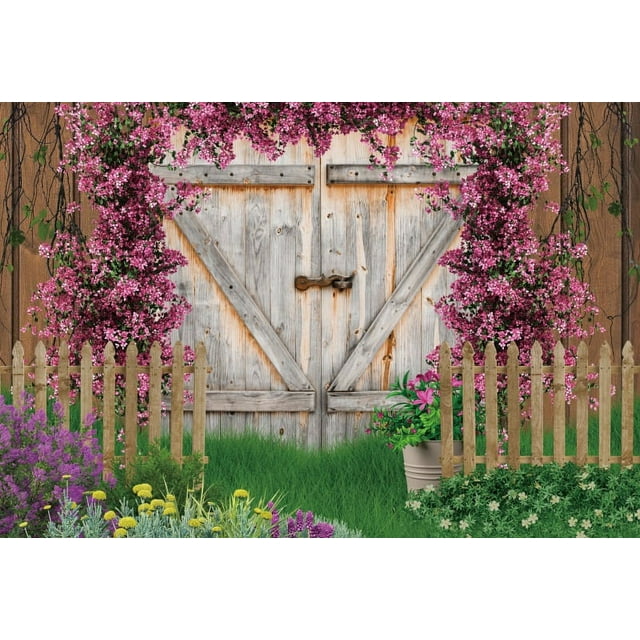 Laeacco Spring Easter Garden Photography Backdrop Green Grass Lawn Pink ...