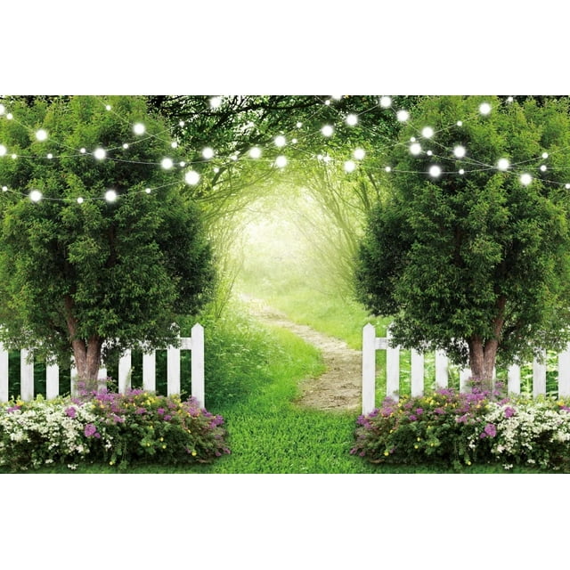Laeacco Spring Easter Garden Photography Backdrop Green Grass Lawn Pink ...