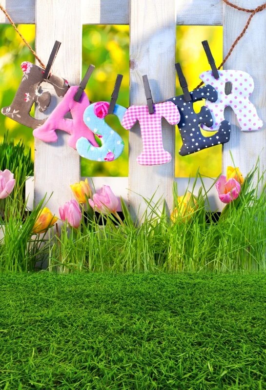 Laeacco Spring Easter Photo Photography Backdrops Green Grass Cute ...