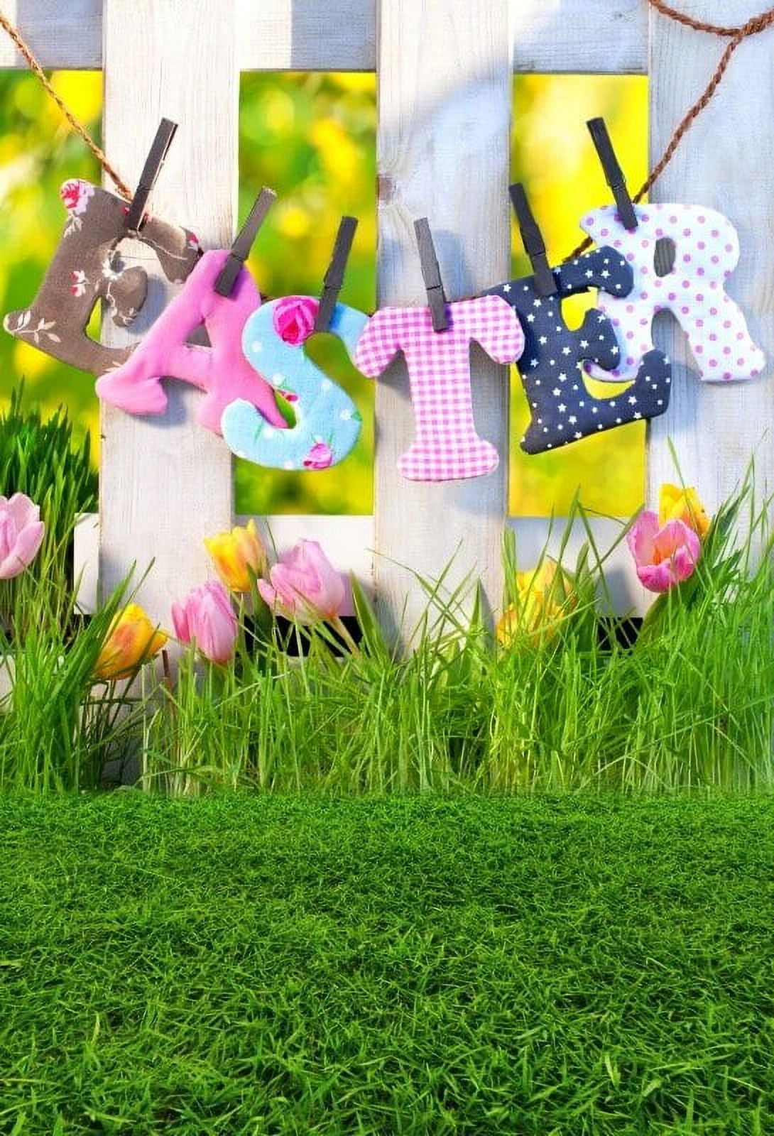 Laeacco Spring Easter Photo Photography Backdrops Green Grass Cute ...