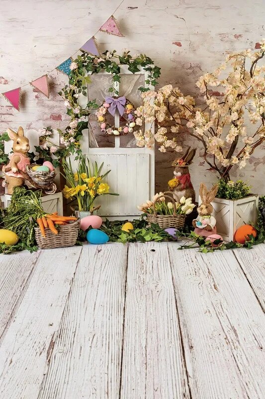 Laeacco Spring Easter Photo Photography Backdrops Green Grass Cute ...