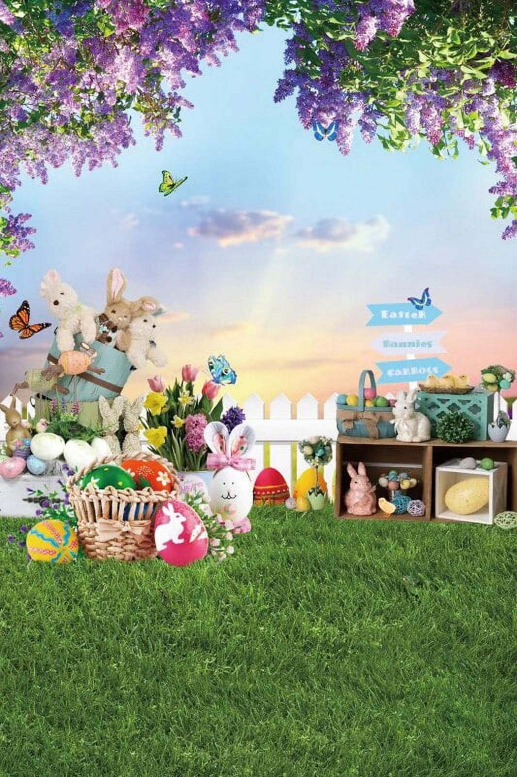 Laeacco Spring Easter Photo Photography Backdrops Green Grass Cute ...