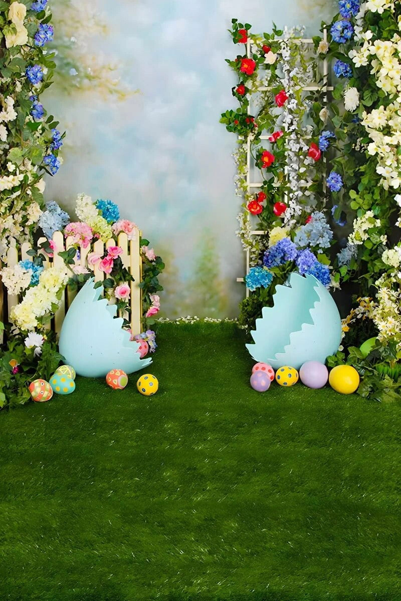 Laeacco Spring Easter Photo Photography Backdrops Green Grass Cute ...