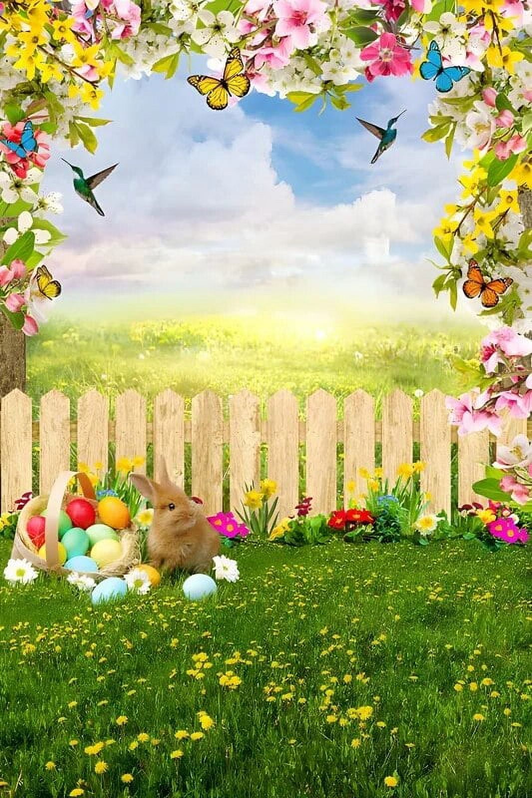Laeacco Spring Easter Photo Photography Backdrops Green Grass Cute ...