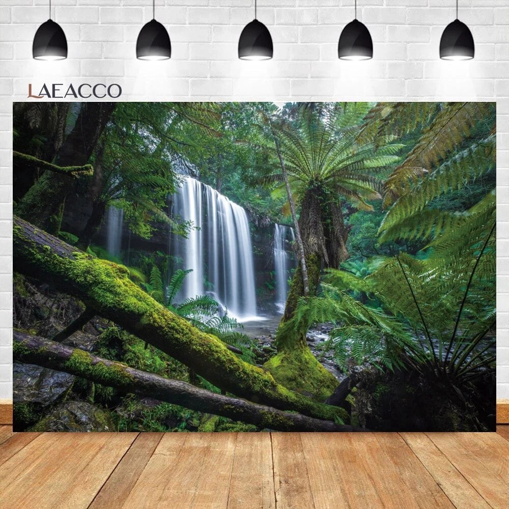 Laeacco Spring Forest Backdrop Green Grassland Enchanted Jungle ...