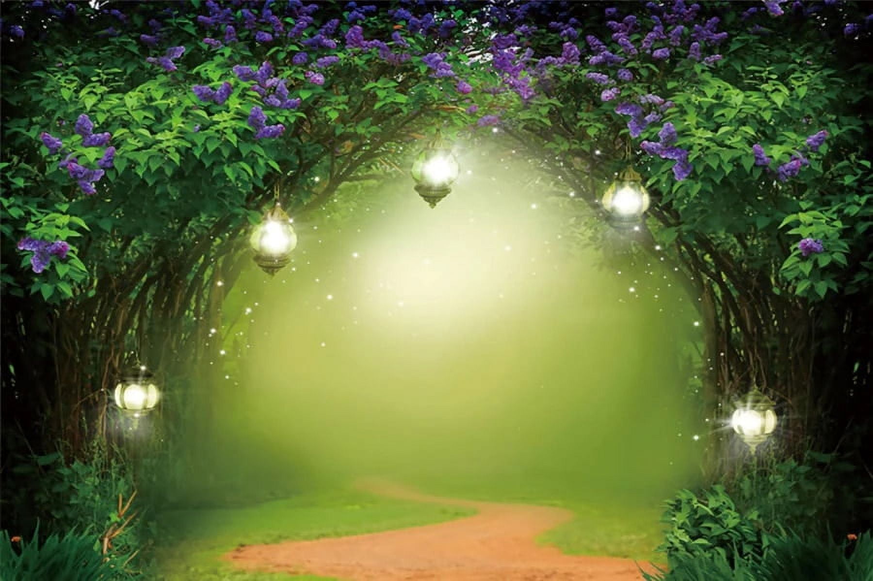 Laeacco Spring Garden Photo Backdrop Ivy Green Leaf Wall Flower Field ...