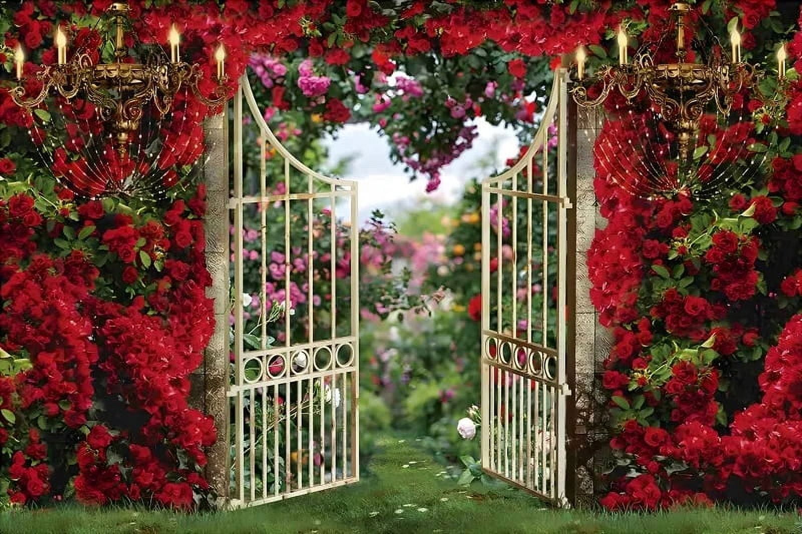 Laeacco Spring Garden Photo Backdrop Ivy Green Leaf Wall Flower Field ...