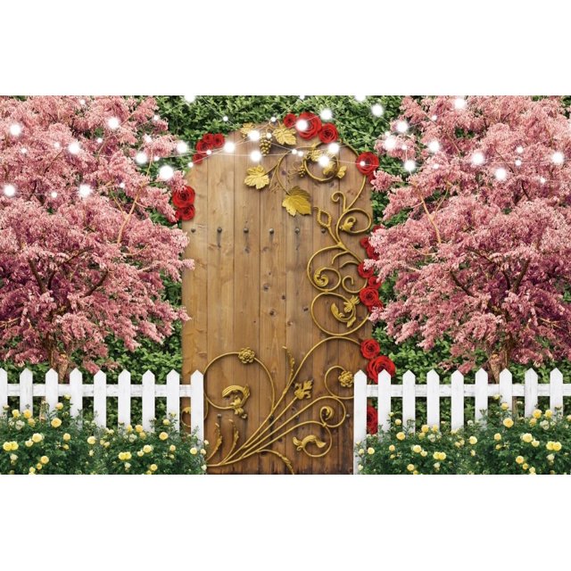 Laeacco Spring Garden Photo Backdrop Ivy Green Leaf Wall Flower Field ...
