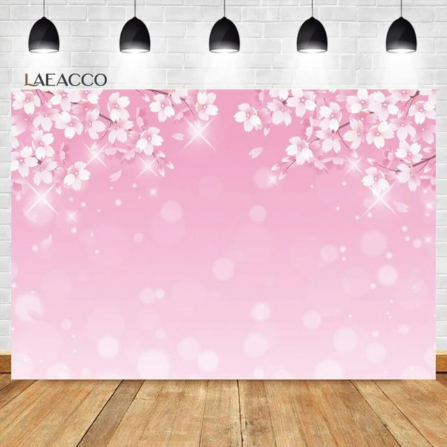 Laeacco Spring Pink Sakura Flower Backdrop Cherry Blossoms Umbrella ...