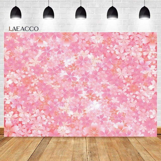 Laeacco Spring Pink Sakura Flower Backdrop Cherry Blossoms Umbrella ...