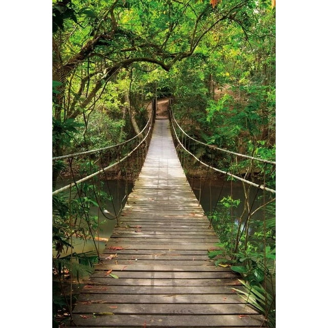 Laeacco Spring Scenery Photography Backgrounds Green Forest Blooming ...