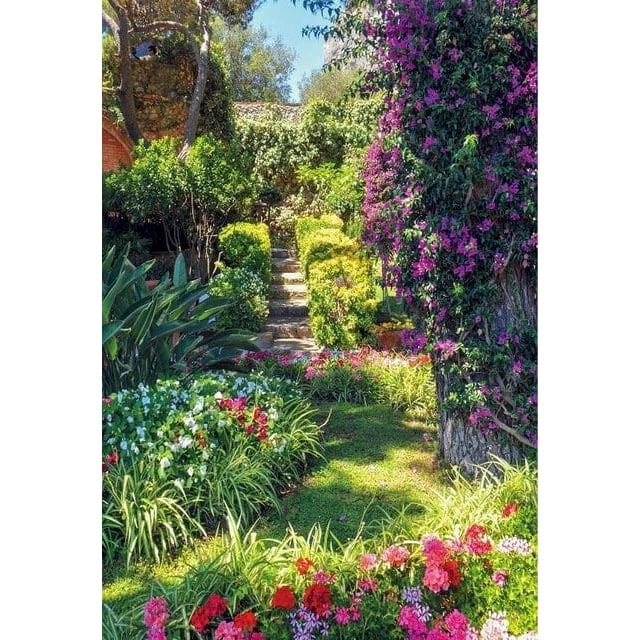 Laeacco Spring Scenery Photography Backgrounds Green Forest Blooming ...