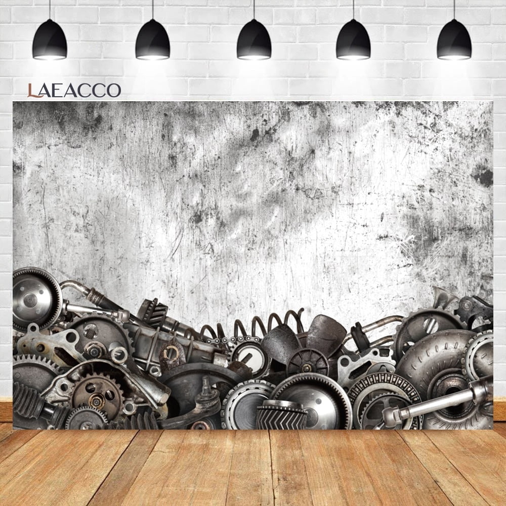 Laeacco Steampunk Machine Clock Gears Retro Style Photography Backdrops ...