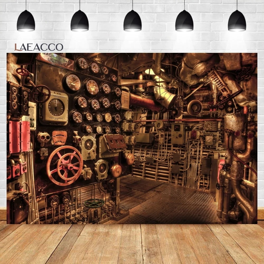 Laeacco Steampunk Machine Clock Gears Retro Style Photography Backdrops ...