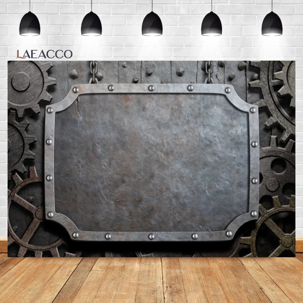 Laeacco Steampunk Machine Clock Gears Retro Style Photography Backdrops ...
