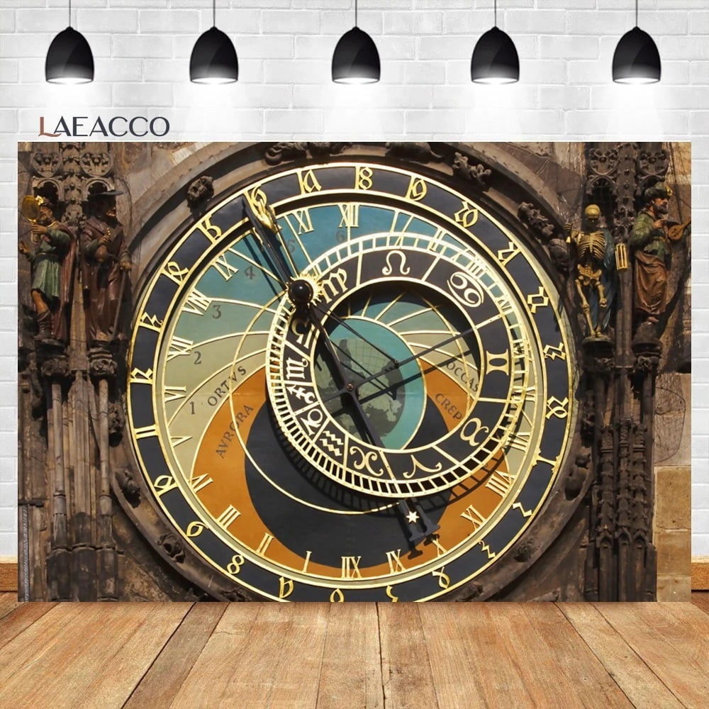 Laeacco Steampunk Machine Clock Gears Retro Style Photography Backdrops ...