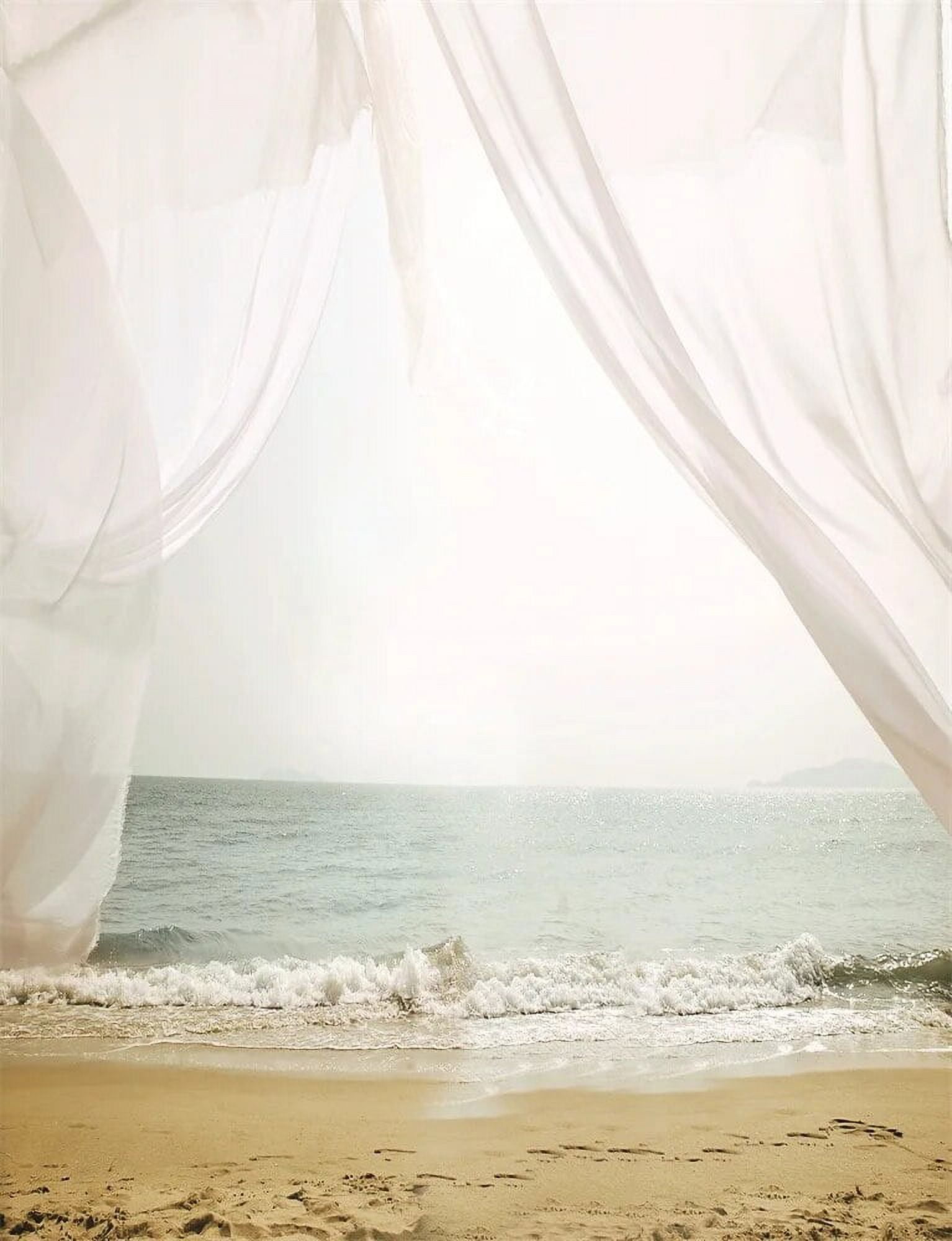 Laeacco Summer Tropical Seaside Beach Photo Backdrop Dusk Sand Castle ...