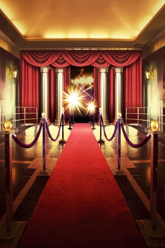 Laeacco Theme Party Backdrops Red Ceremony Carpet Stage Luxurious ...