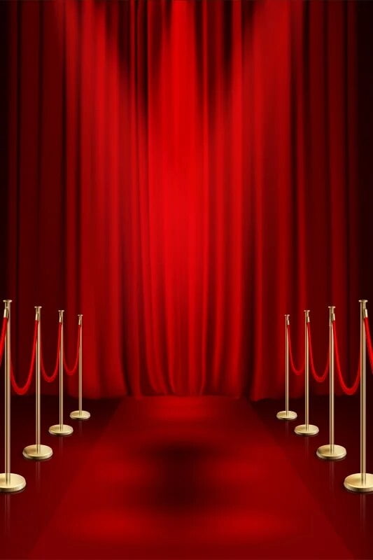Laeacco Theme Party Backdrops Red Ceremony Carpet Stage Luxurious ...
