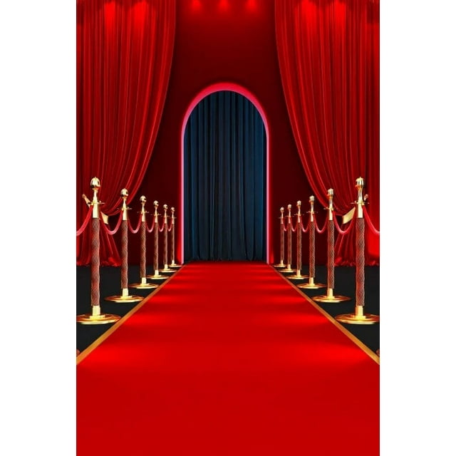 Laeacco Theme Party Backdrops Red Ceremony Carpet Stage Luxurious ...