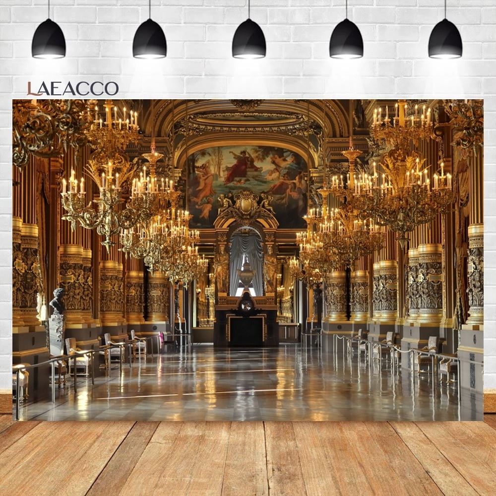 Laeacco Wedding Bridal Shower Backdrops Luxury Chandelier Chic Wall ...